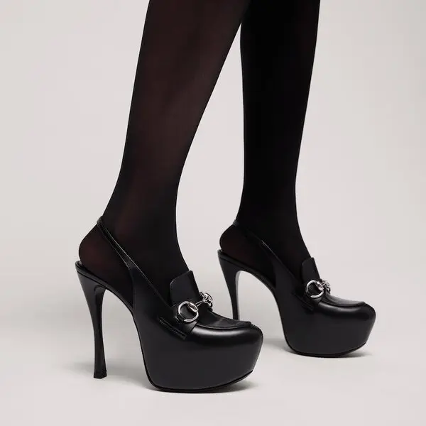 Gucci Platform Slingback With Horsebit Leather