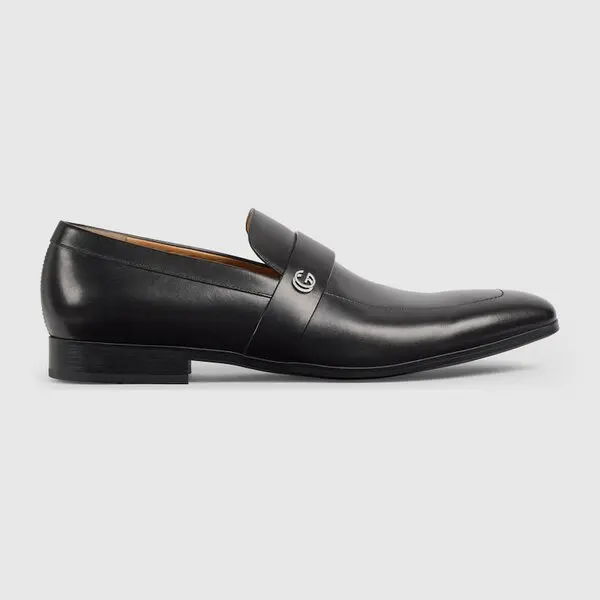 Gucci Loafer With Double G Leather - Black