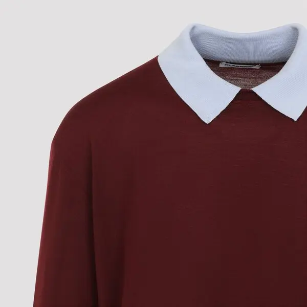 JIL SANDER Knit Polo - Red
