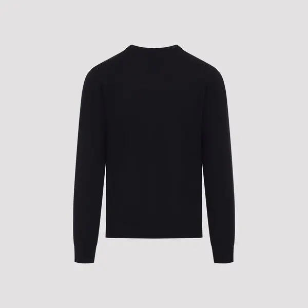 Giorgio Armani Virgin Wool Crew Neck Sweater - Blue