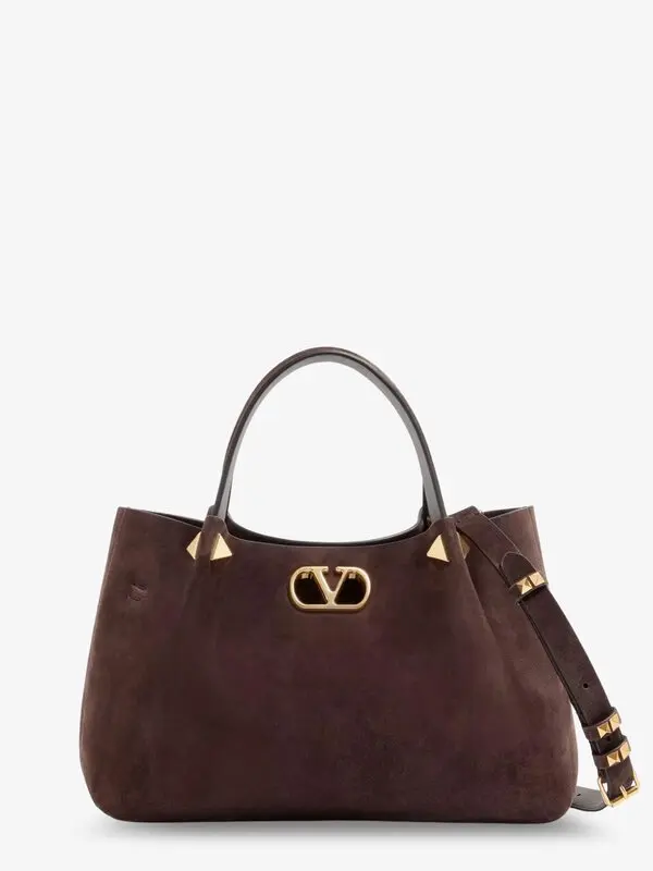 Valentino Garavani Suede Handbag With Metal Vlogo - Multicolor