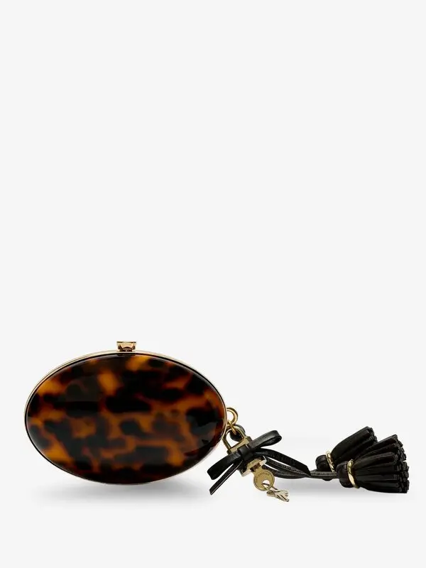 SELF-PORTRAIT Oval Resin Clutch Bag