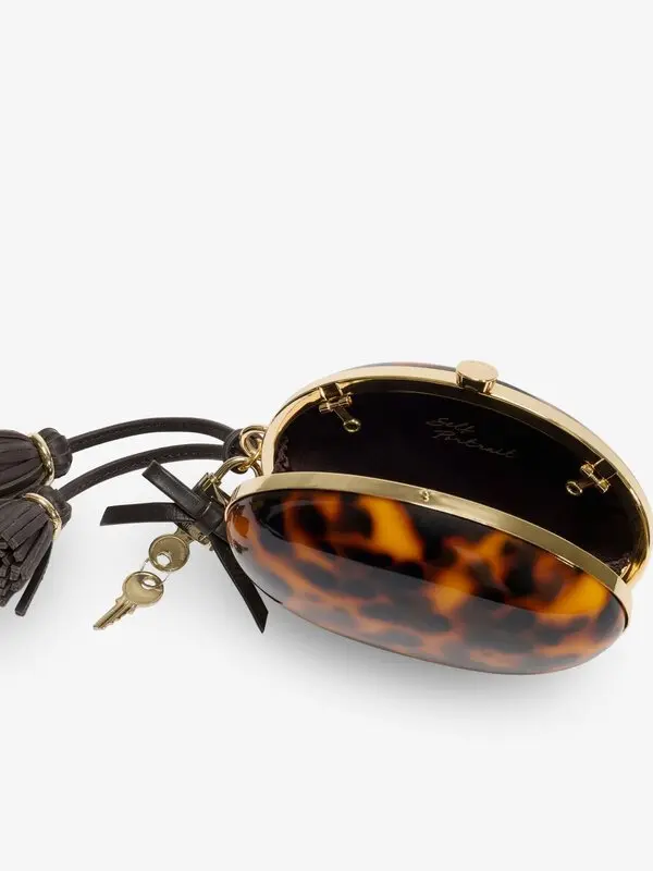 SELF-PORTRAIT Oval Resin Clutch Bag