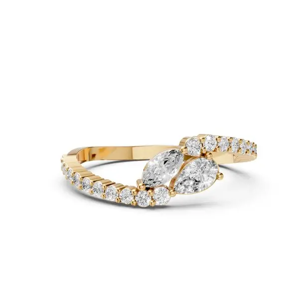 AYA FINE JEWELRY Reed Pear & Marquise Cut Lab Grown Diamond Toi Et Moi Ring In Gold - Yellow