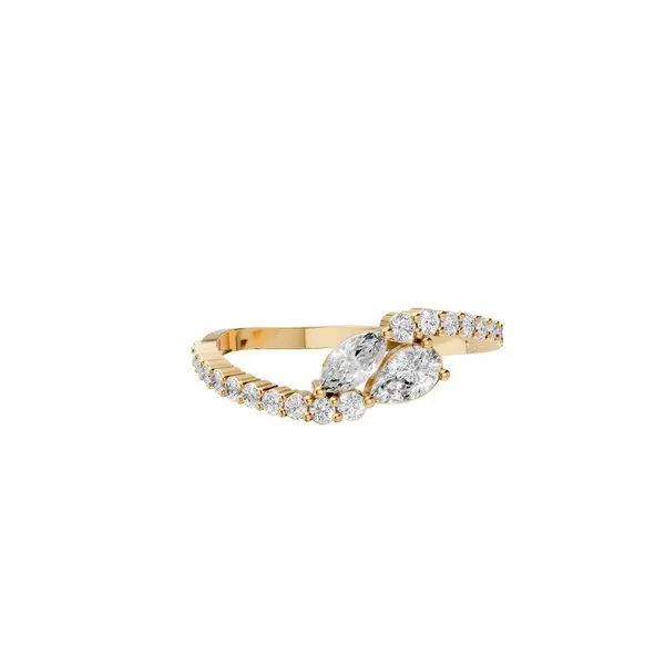 AYA FINE JEWELRY Reed Pear And Marquise Cut Lab Grown Diamond Toi Et Moi Ring In Gold - Yellow
