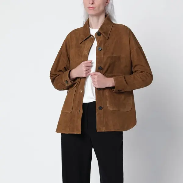 ARMA Kaylee Olive Suede Shirt Jacket - Green