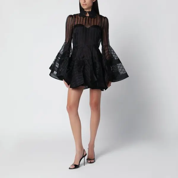 Zimmermann Valiant Silk Organza Mini Dress - Black