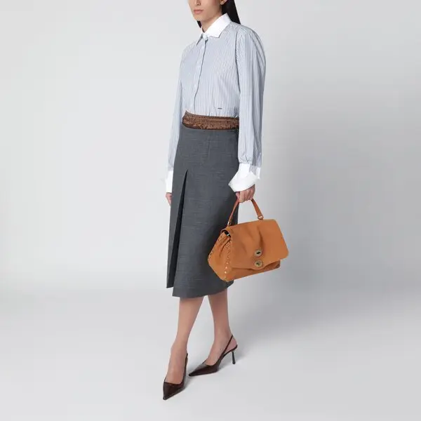 ZANELLATO Small Postina Bag In Brandy Nubuck