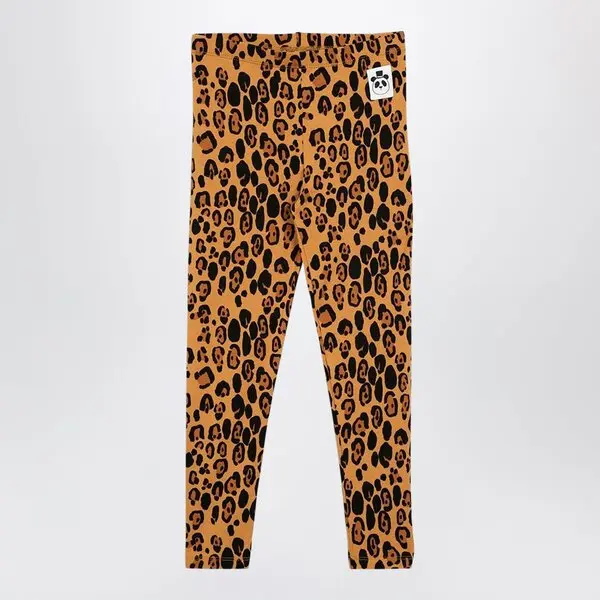 MINI RODINI Basic Leopard Print Tencel Lyocell Leggings - Beige