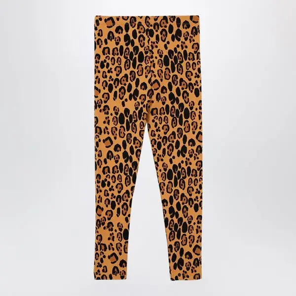 MINI RODINI Basic Leopard Print Tencel Lyocell Leggings - Beige