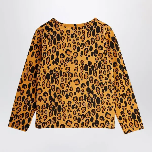 MINI RODINI Leopard Print Long-sleeve Lyocell T-shirt