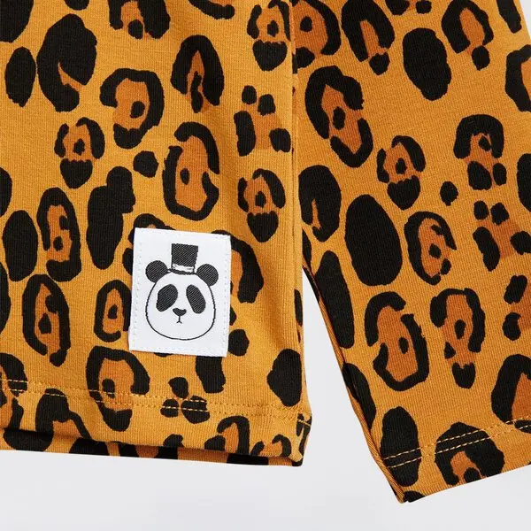 MINI RODINI Leopard Print Long-sleeve Lyocell T-shirt