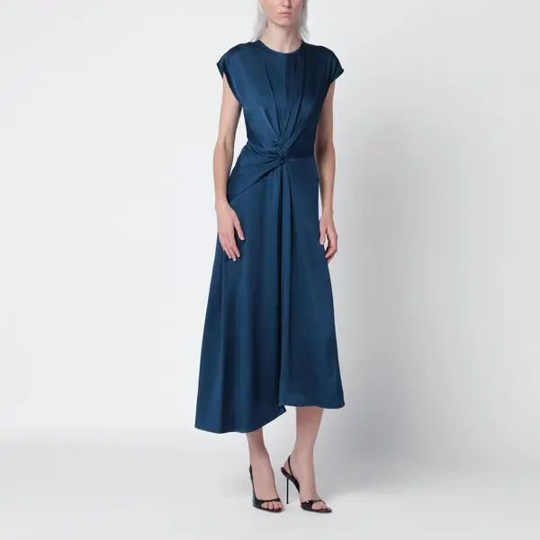 Victoria Beckham Satin Crêpe Midi Dress - Blue