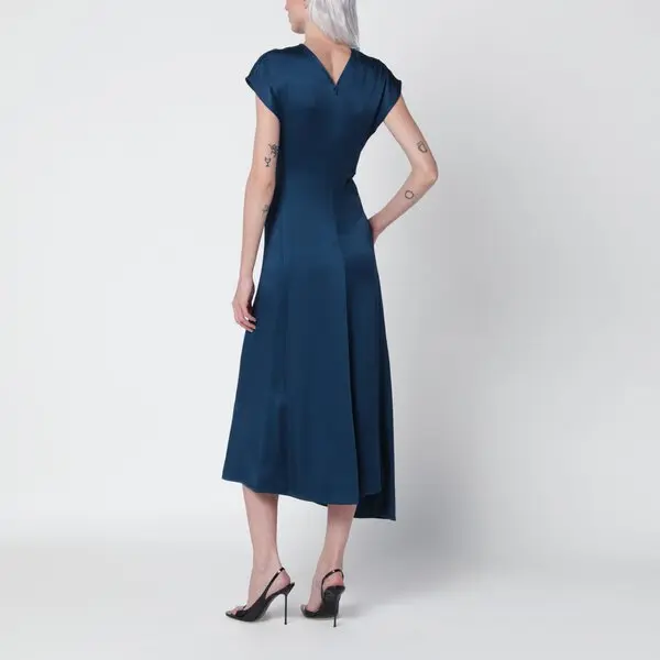 Victoria Beckham Satin Crêpe Midi Dress - Blue