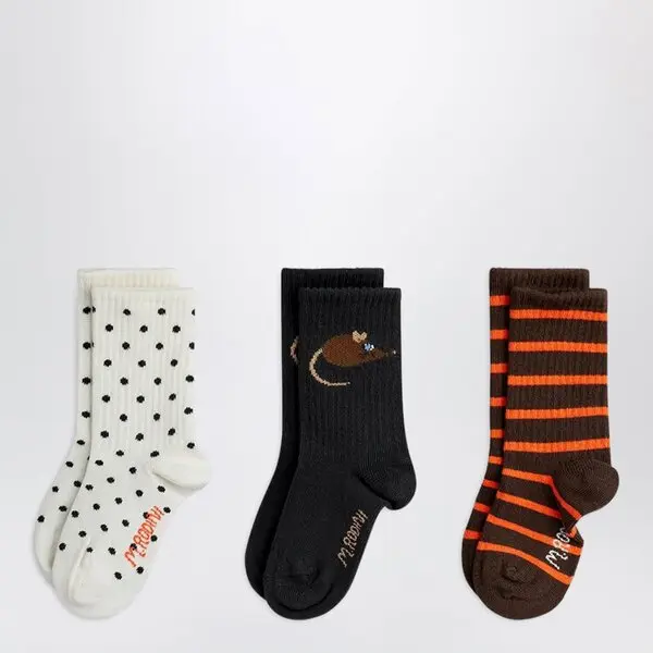MINI RODINI Elephant Shrew Patterned Socks In Organic Cotton