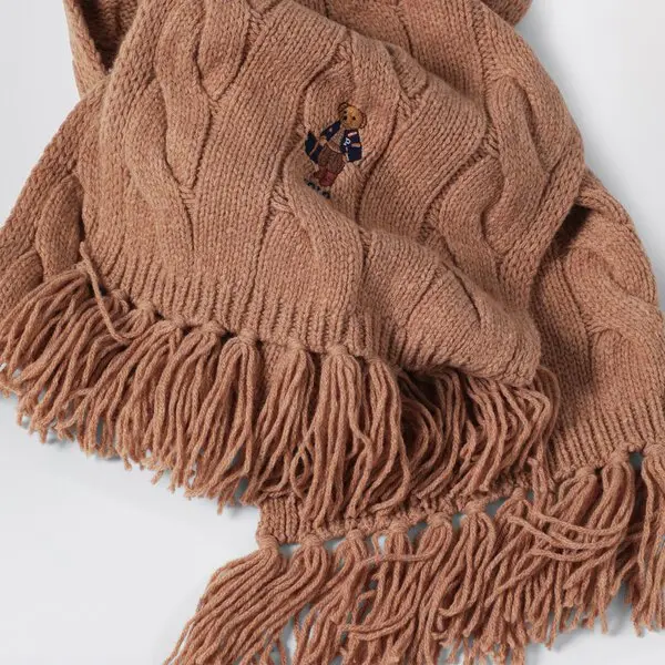 Polo Ralph Lauren Polo Bear Camel Wool Scarf