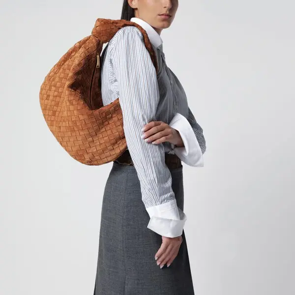 Bottega Veneta Amber Intrecciato Suede Jodie Bag