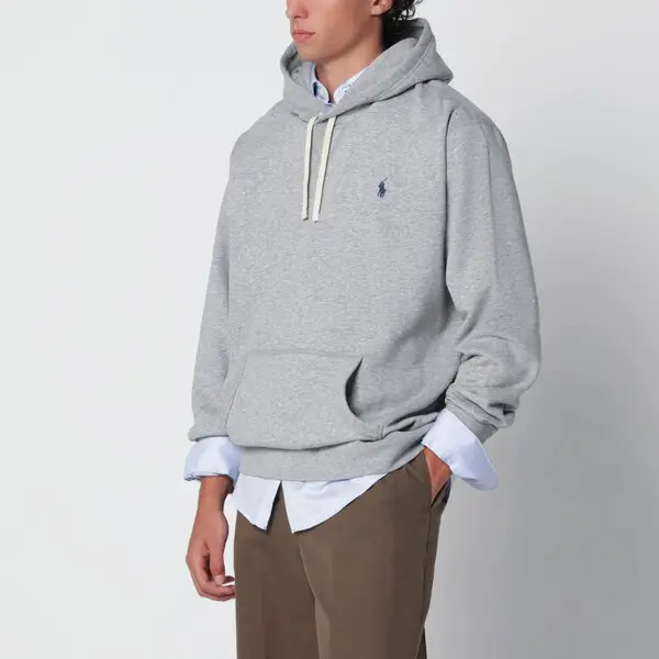 Polo Ralph Lauren Hoodie In Brushed Cotton - Grey
