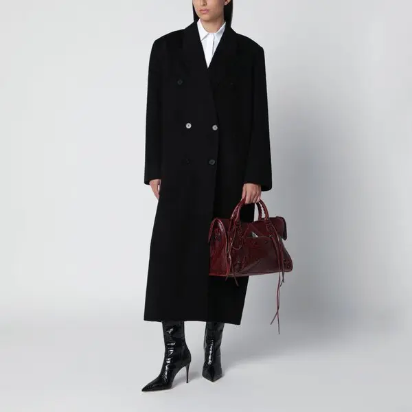 Balenciaga Medium Le City Handbag In Merlot Leather