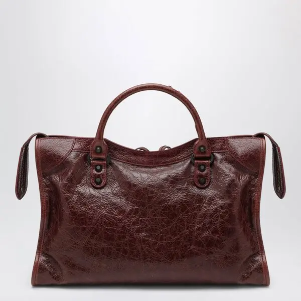 Balenciaga Medium Le City Handbag In Merlot Leather