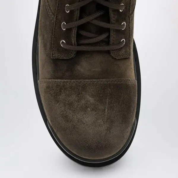 Balenciaga Combat Strike Olive Suede Calfskin Boots