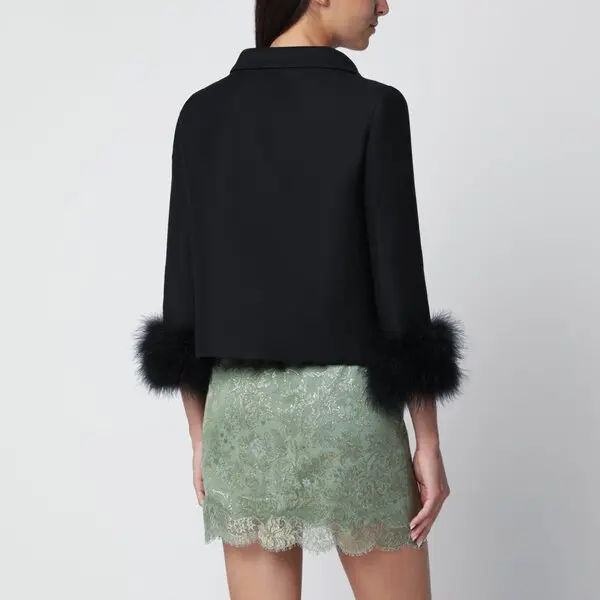 Valentino Garavani Jacket With A Peter Pan Collar In Virgin Wool And Silk