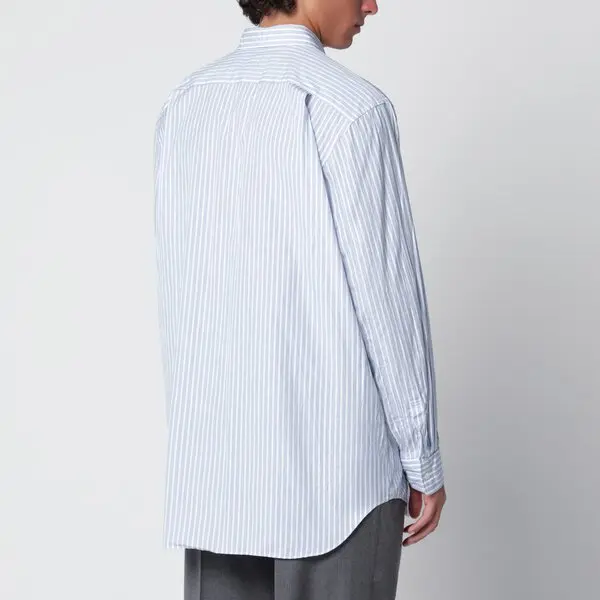 Play Comme Des Garcon Light Blue Striped Cotton Shirt