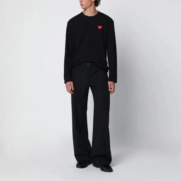 Play Comme Des Garcon Cotton Long-sleeve Top - Black