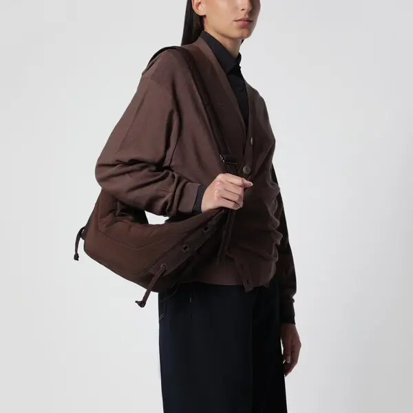 LEMAIRE Quilted Water-repellent Nylon Shoulder Bag - Brown