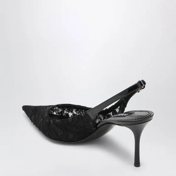 Dolce & Gabbana Cardinal Red Lace And Patent Slingback Shoes