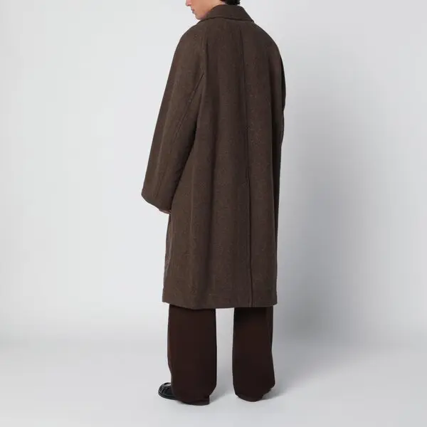 LEMAIRE Long Double-breasted Mud Wool And Alpaca Coat