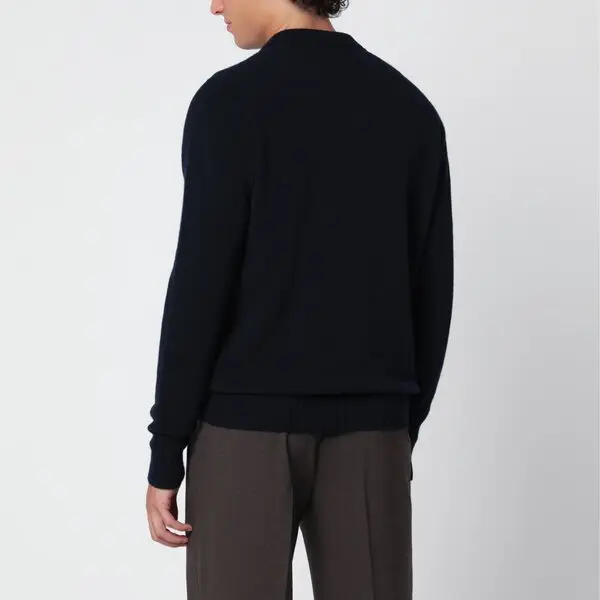 DRUMOHR Navy Wool Polo Shirt