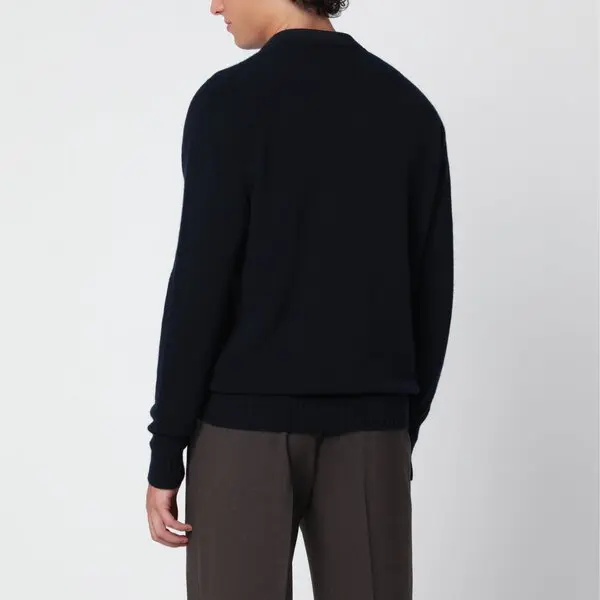 DRUMOHR Navy Wool Polo Shirt