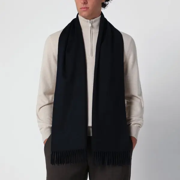 Loro Piana Grande Unita Scarf In Navy