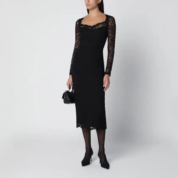 Dolce & Gabbana Floral Lace Midi Dress