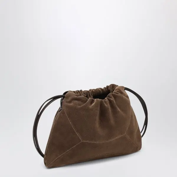 Brunello Cucinelli Caramel Suede Bc Duo Pouch Bag With Monile