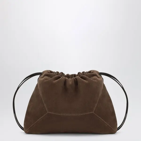 Brunello Cucinelli Caramel Suede Bc Duo Pouch Bag With Monile