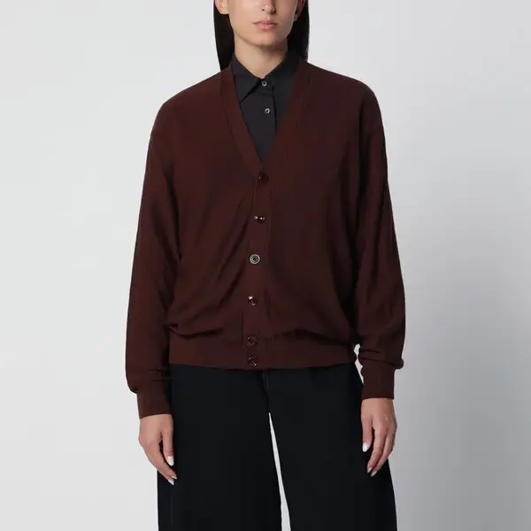 LEMAIRE Twisted Mahogany Merino Wool Cardigan