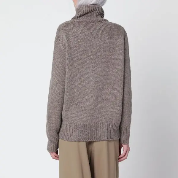 THE ROW Plira Taupe Cashmere Turtleneck Sweater