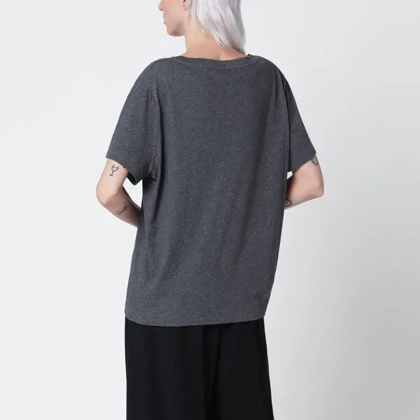 THE ROW Dera Charcoal Melange Cotton Jersey T-shirt