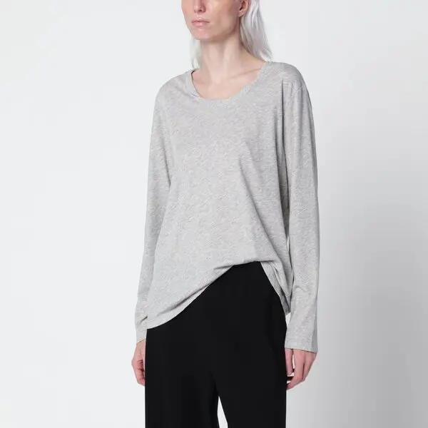 THE ROW Fraya Light Mélange Cotton Jersey T-shirt - Grey