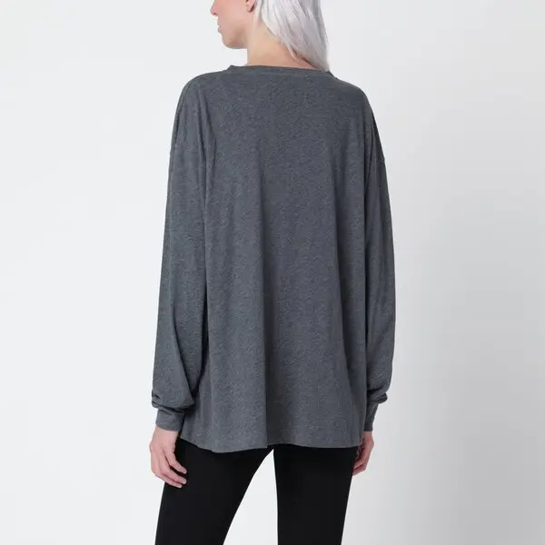 THE ROW Birket Charcoal Melange Cotton T-shirt