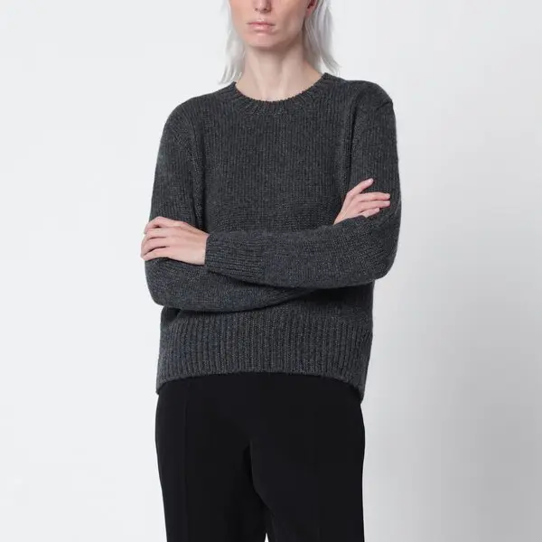 THE ROW Pato Charcoal Melange Cashmere Sweater
