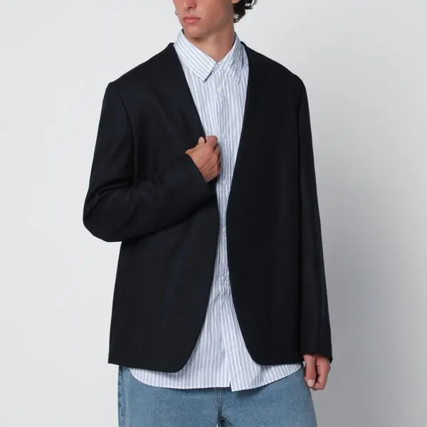 MAISON MARGIELA Minimal Navy Virgin Wool Jacket - Blue