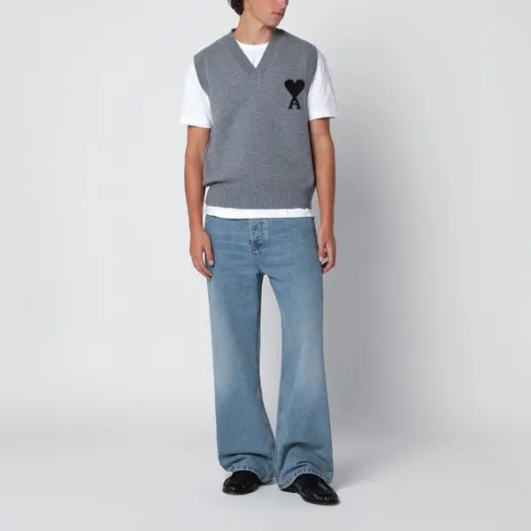 AMI Paris De Coeur Vest In Wool
