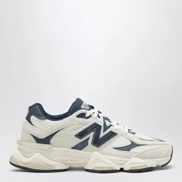 NEW BALANCE 9060 Navy And Linen Mesh And Suede Sneakers - Beige