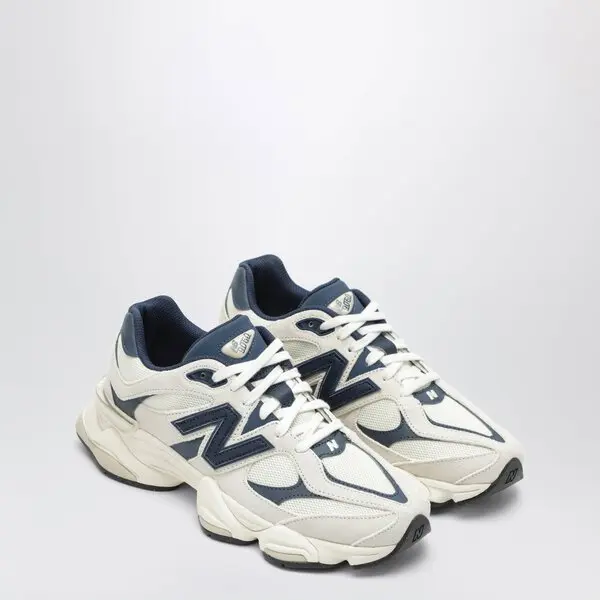 NEW BALANCE 9060 Navy And Linen Mesh And Suede Sneakers - Beige