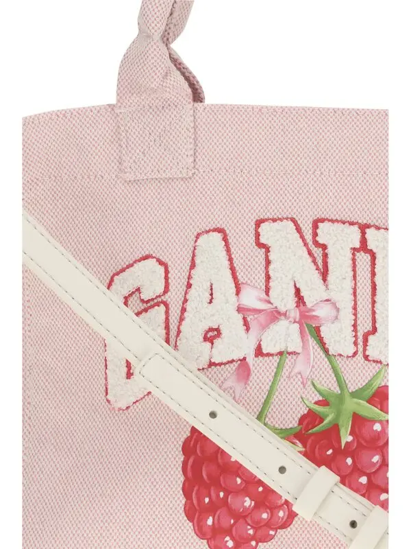 GANNI Small Easy Shopper Raspberry Print