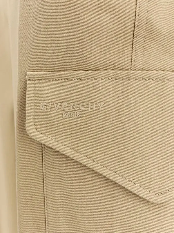 Givenchy Cotton And Wool Cargo Trousers - Cream