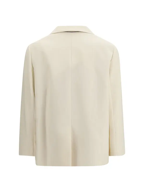 Brunello Cucinelli Fluid Twill Jacket In Viscose And Linen With Monile - Multicolor
